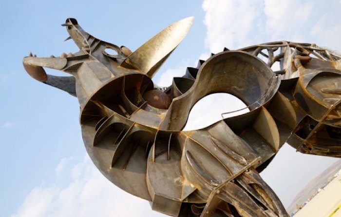 Coyote at Burning Man, by Bryan Tedrick | Coyote Yipps